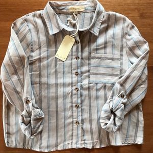 Love Notes | Tops | Nwt Love Notes Cute Crop Top Buttoned Shirt | Poshmark